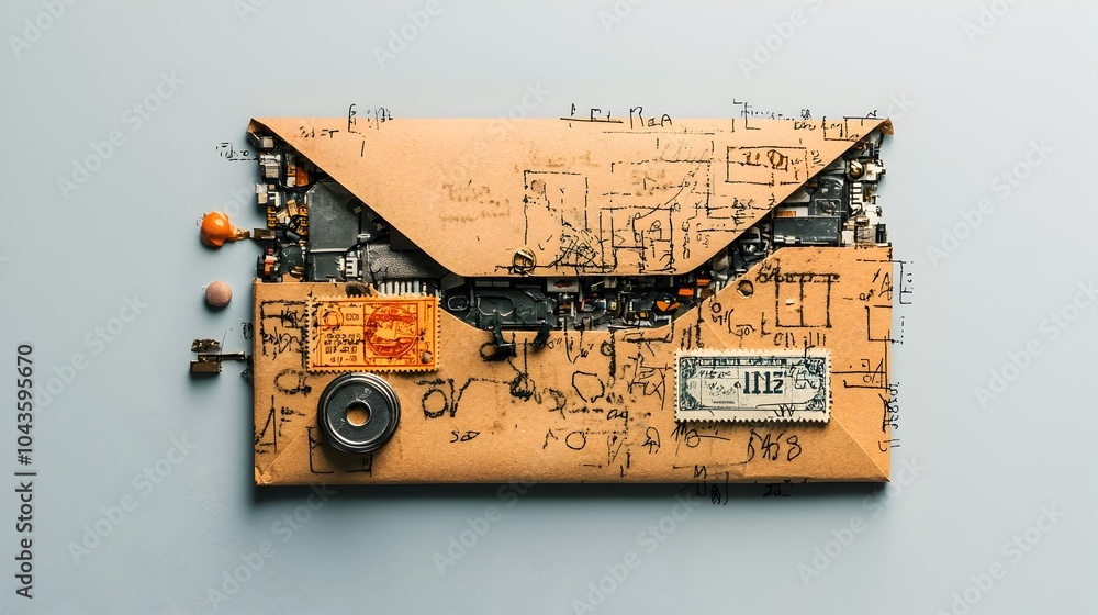 An cross section view of an envelope showcasing the hidden layers such ...