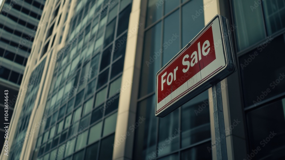 Poignant representation of a corporate breakup. Featuring a “For Sale ...