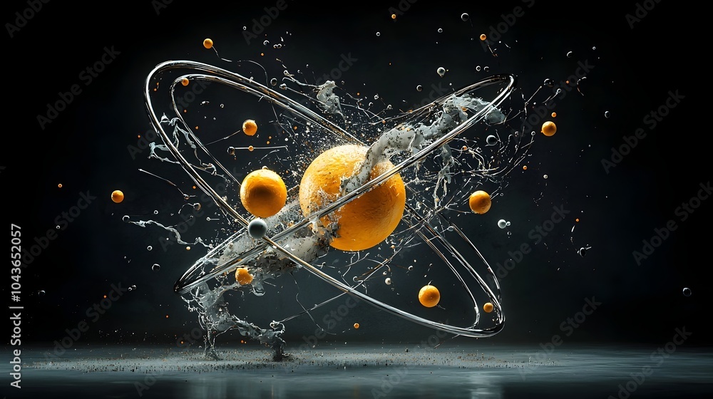 Detailed cross section depicting the internal structure of an atom ...