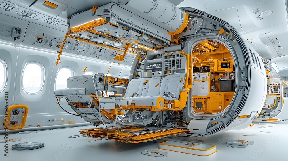 Detailed cross section view showcasing the interior layout and features ...