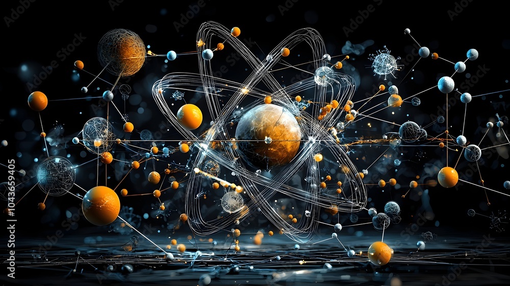 Detailed cutaway diagram of an atom displaying its core nucleus ...