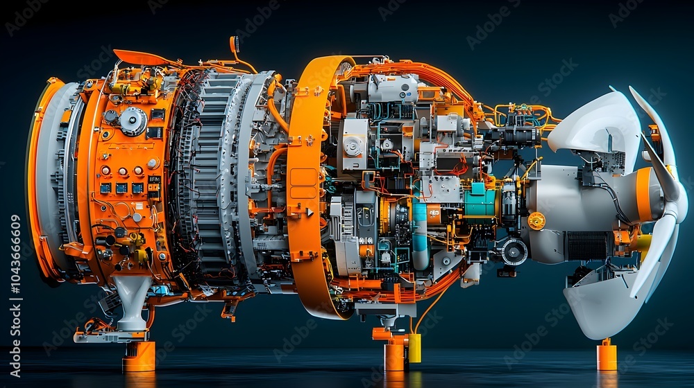 Layered cross section of a wind turbine revealing the intricate details ...