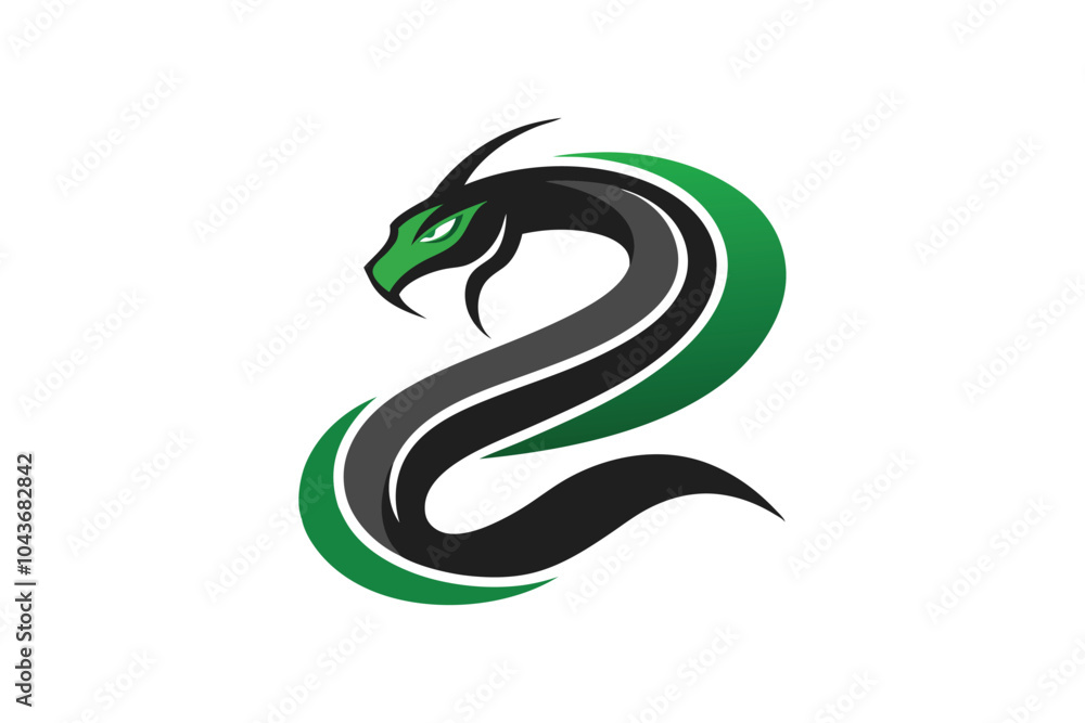 Snake Logo Vector Illustration Fierce and Dangerous Reptile Emblem for ...