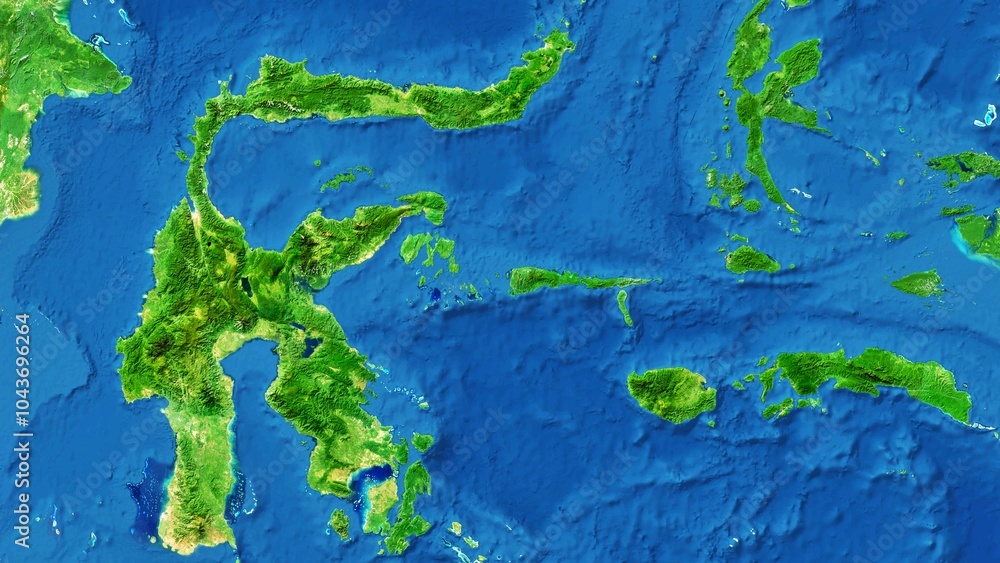 4K Sulawesi and Maluku Island Map Of Indonesia, High Resolution ...