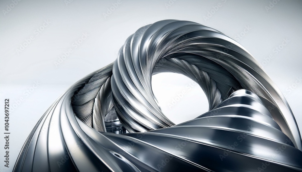 Abstract and futuristic metal art sculpture; modern sculpture using ...