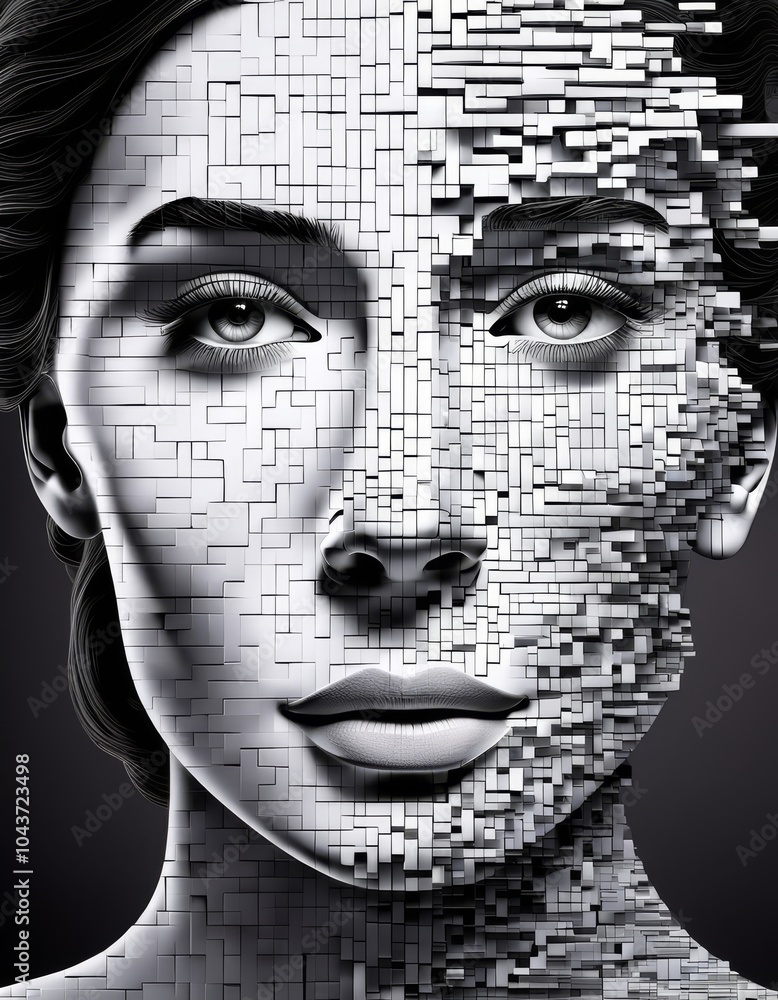Unreal Portrait. Digital art with AI, merges modern technology ...