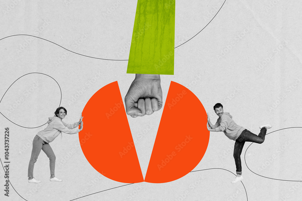 Composite trend artwork 3D sketch image photo collage of huge hand ...