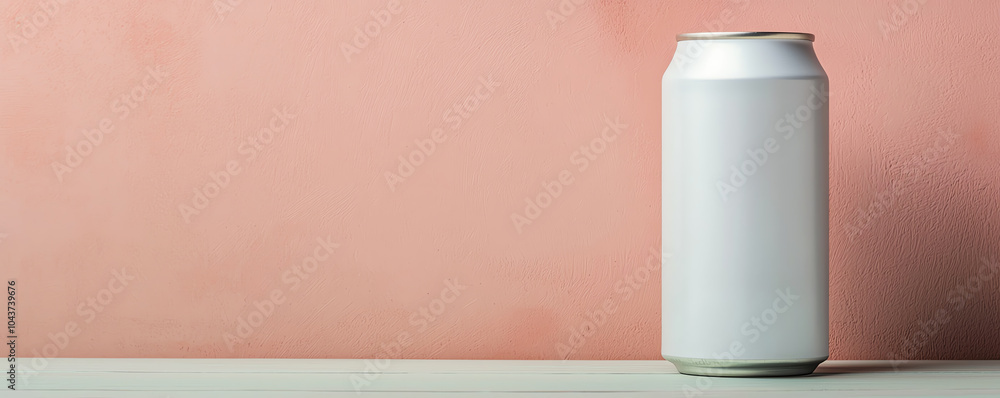 Minimalist aluminum drink can template on a white background, offering ...