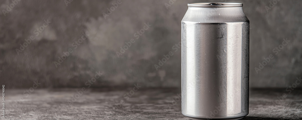 Clean aluminum can with no design, offering a shiny blank surface for ...