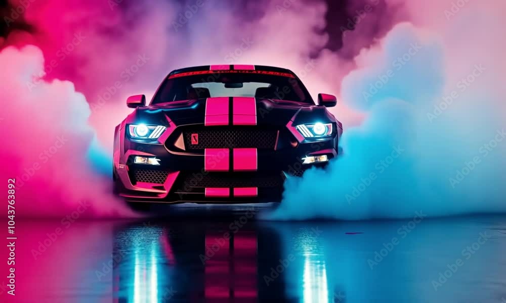 powerful sports car, with a bold design and black and red racing ...