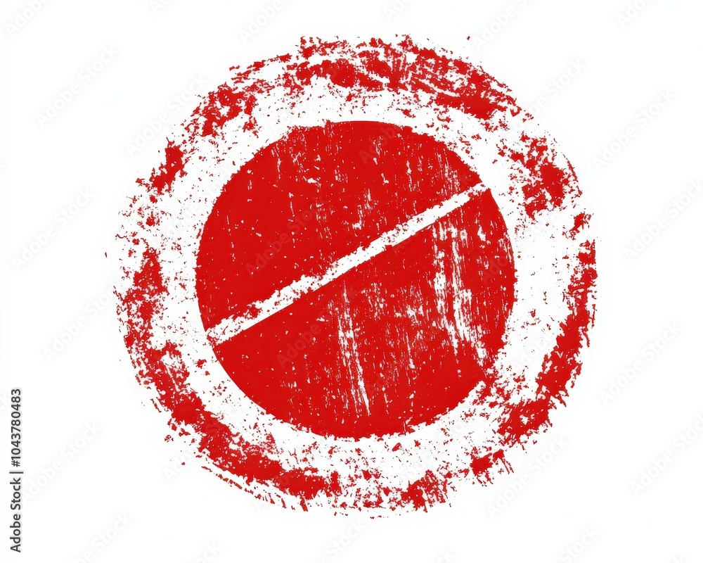 Deferred red grunge round stamp isolated on white background. Crafted ...