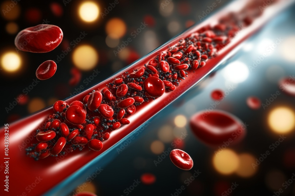 Microscopic cross-section of a blood clot, with platelets, fibrin, and ...