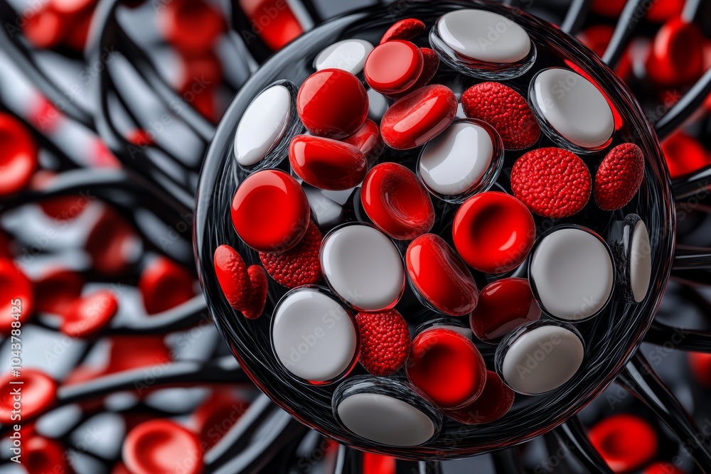 Microscopic cross-section of a blood clot, with platelets, fibrin, and ...