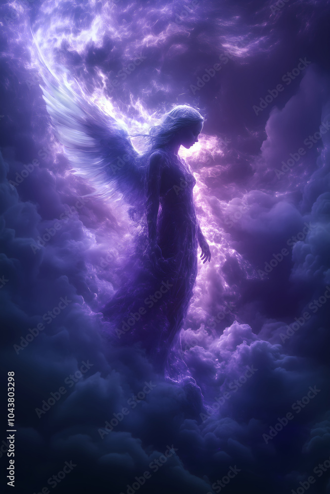 Violet angel, seventh ray of light (Archangel Zadkiel), representing ...