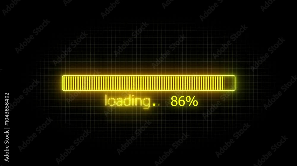 Vidéo Stock yellow Neon Glitch loading bar. Animation of cyberpunk ...