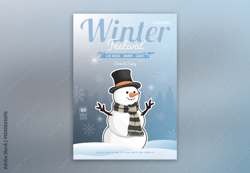 Winter Festival Flyer Template Stock Template | Adobe Stock