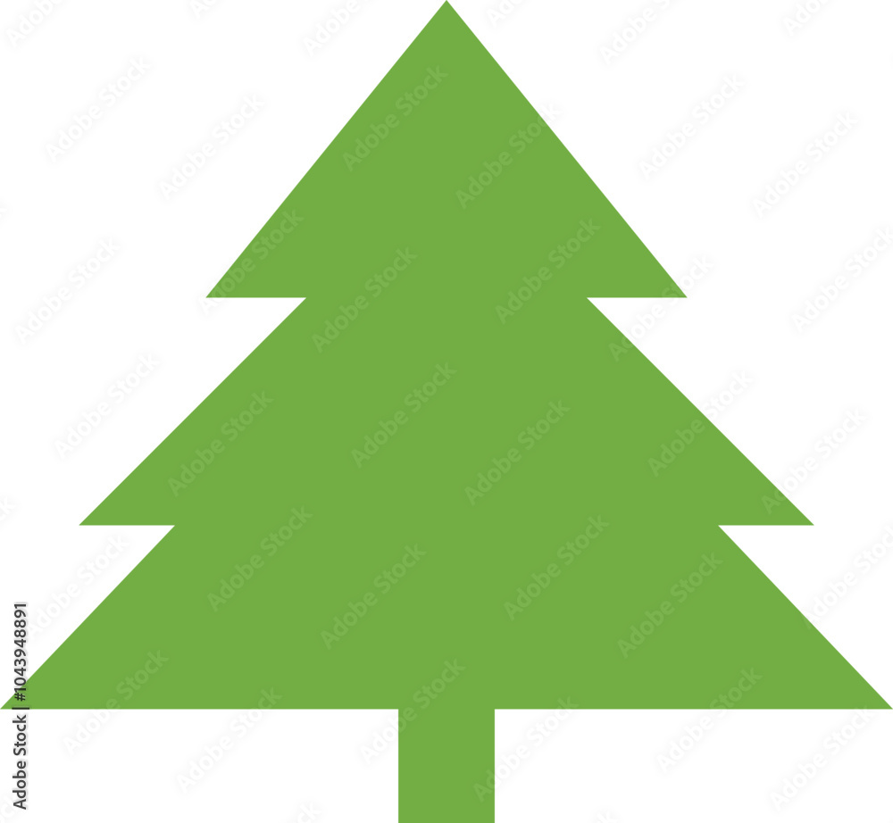 Christmas tree icon. Christmas green tree illustration with star ...