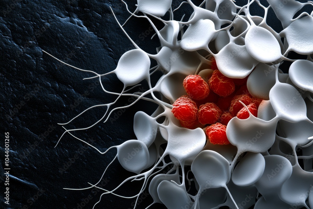 Electron micrograph of platelets releasing granules, capturing the ...