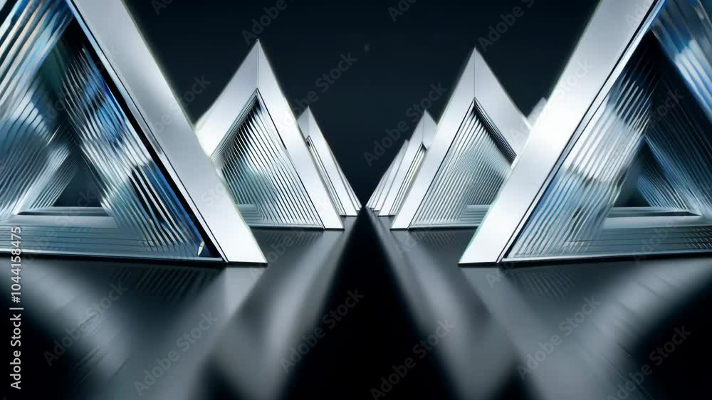 A series of triangles are shown in a black background. The triangles ...