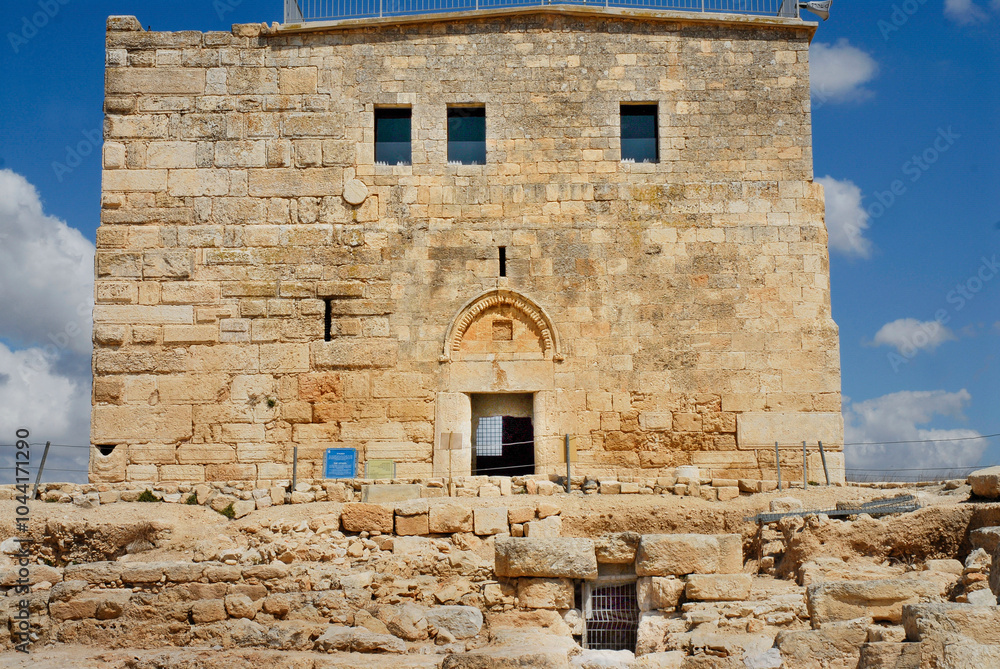Crusader tower fortress was built in the 12th century on the foundation ...