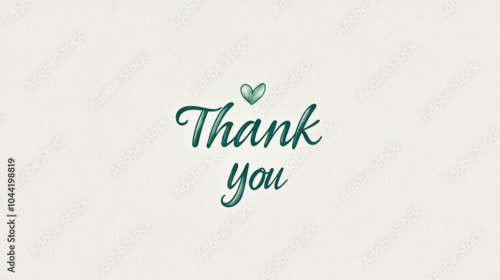 Elegant cursive thank you message in a simple font, featuring a green ...