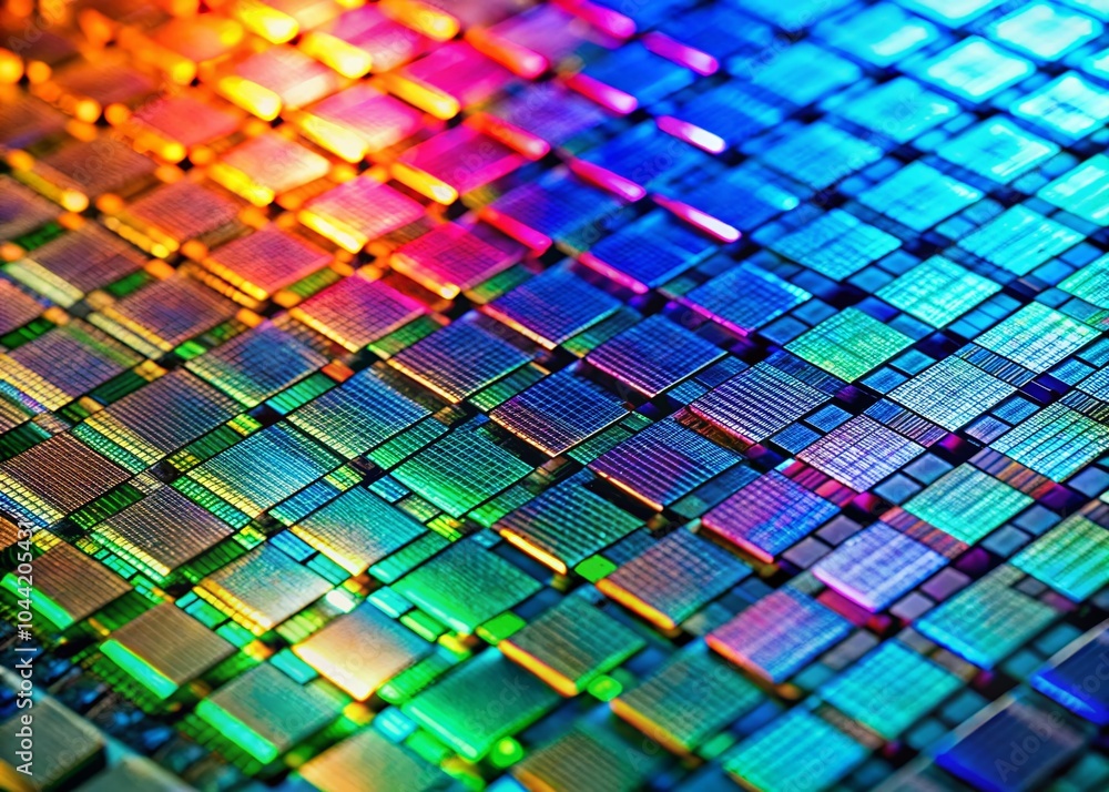 Macro Shot of Silicon Wafer in Semiconductor Manufacturing - Detailed ...