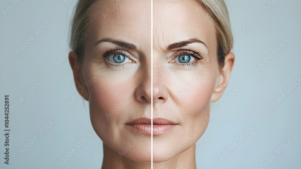 Cosmetic clinic brochure displaying real patient facelift ...