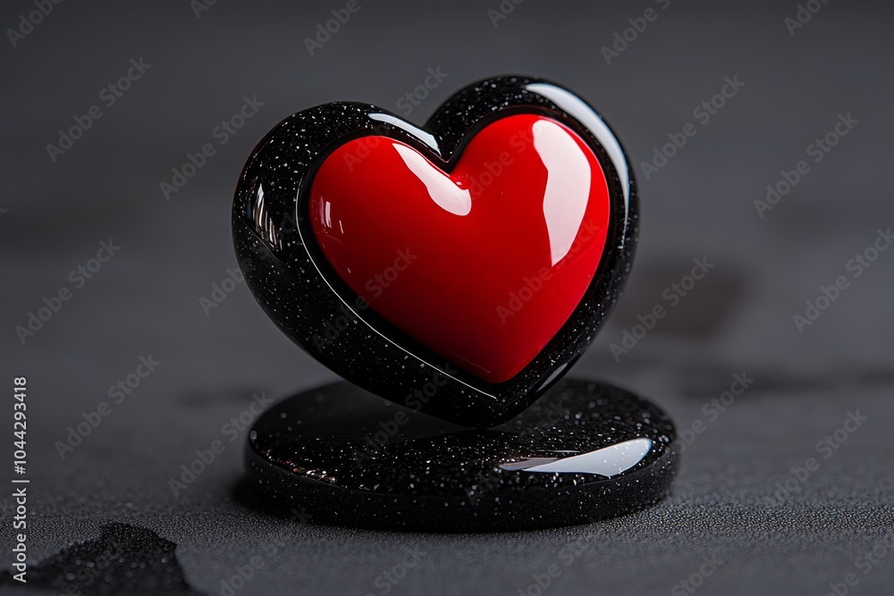 Abstract minimalist depiction of a heart, representing love, joy, and ...