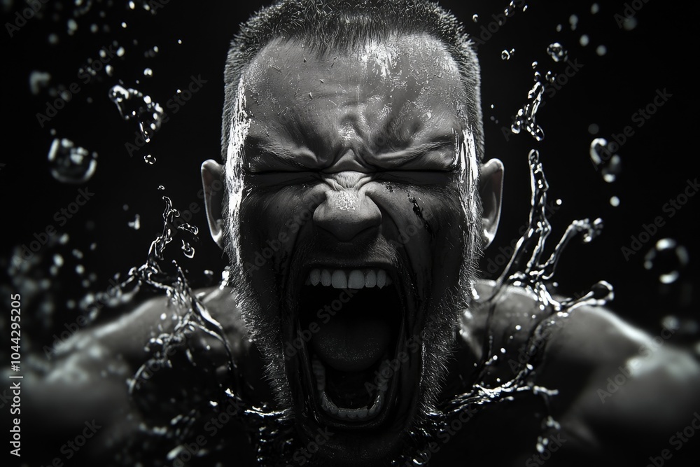 Gothic-style depiction of a person consumed by rage, with dark shadows ...