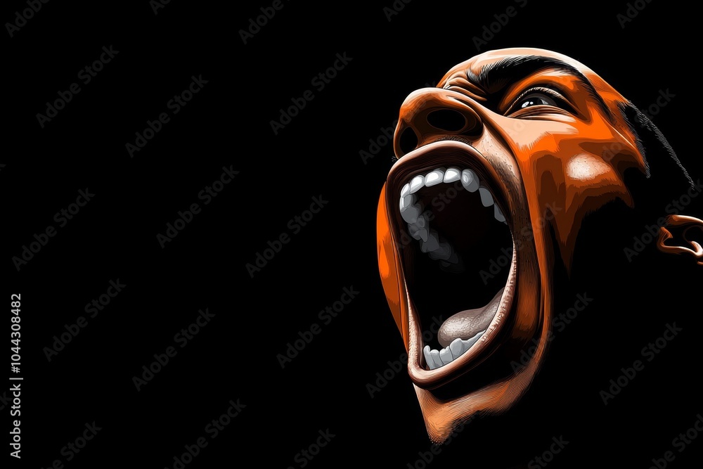 Pixel art of a person shouting in anger, with pixelated facial features ...