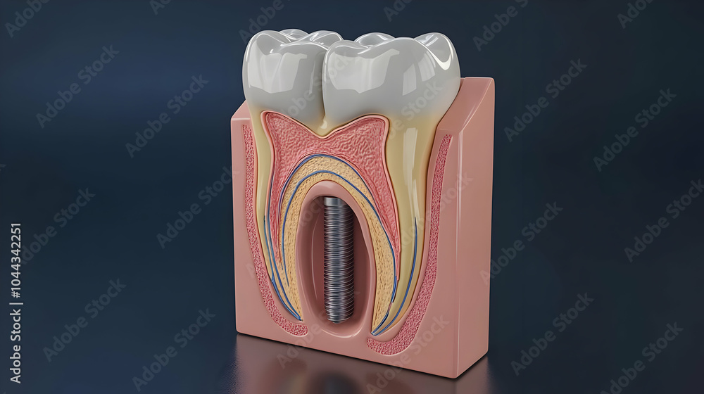 Dental Implant Anatomy - 3D Model, tooth, teeth, dentistry, oral health ...