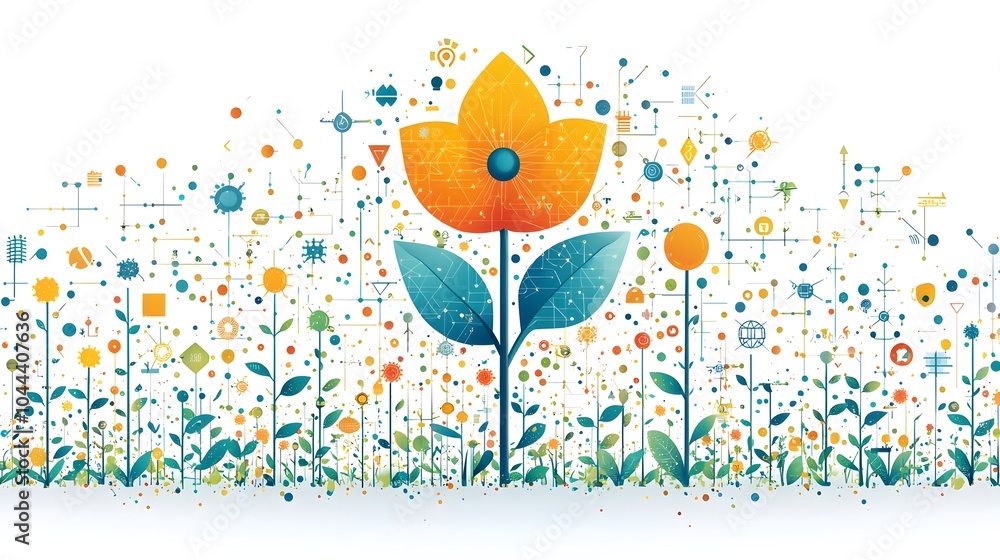 Renewable energy network growth concept illustrated with a seed icon ...