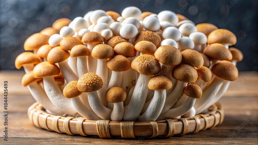 Rich umami mushrooms in white and brown colors, native to East Asia ...