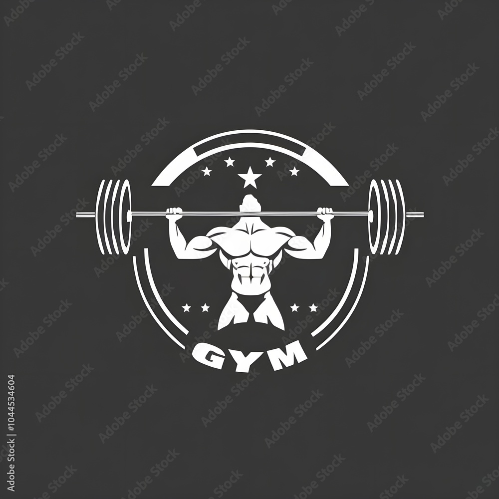 gym icon, logo 3d icon, minimalist gym logo with muscular man lifting ...
