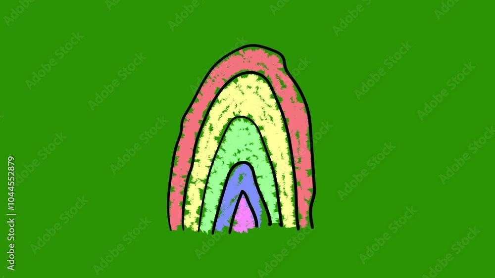 Hand drawn cute rainbow 2d animation, motion of rainbow, animated ...