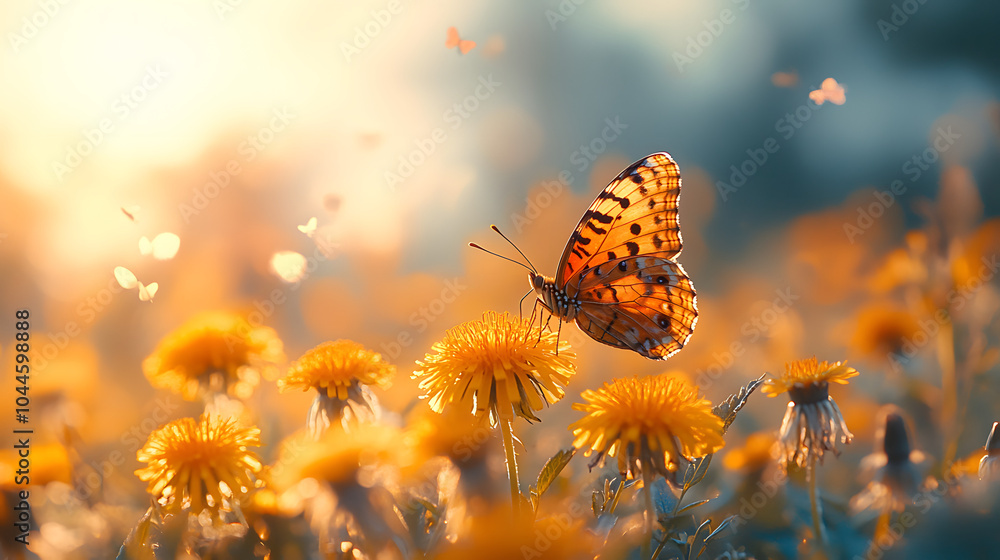 A Field of Dandelions with Fluffy Dandelion Heads in the Breeze ...
