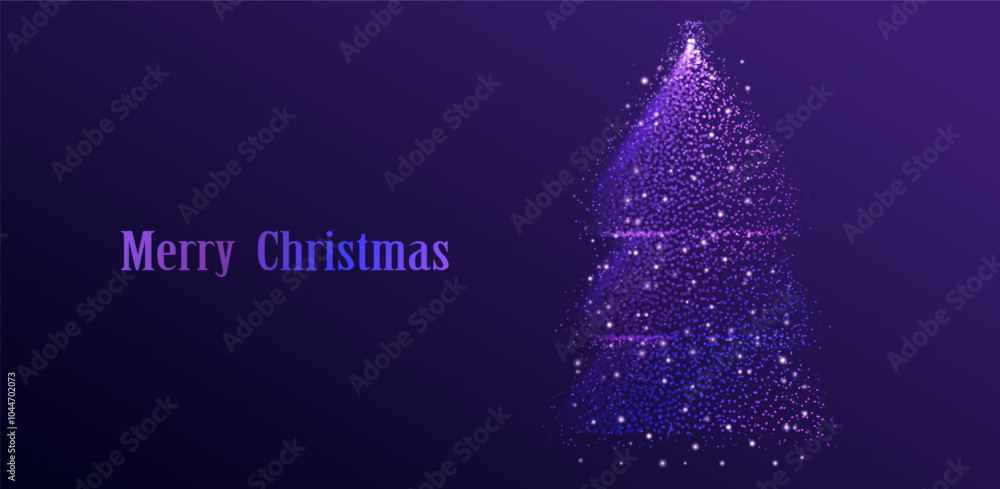 Happy technology Holidays. Holiday tree in high tech style. Neon ...