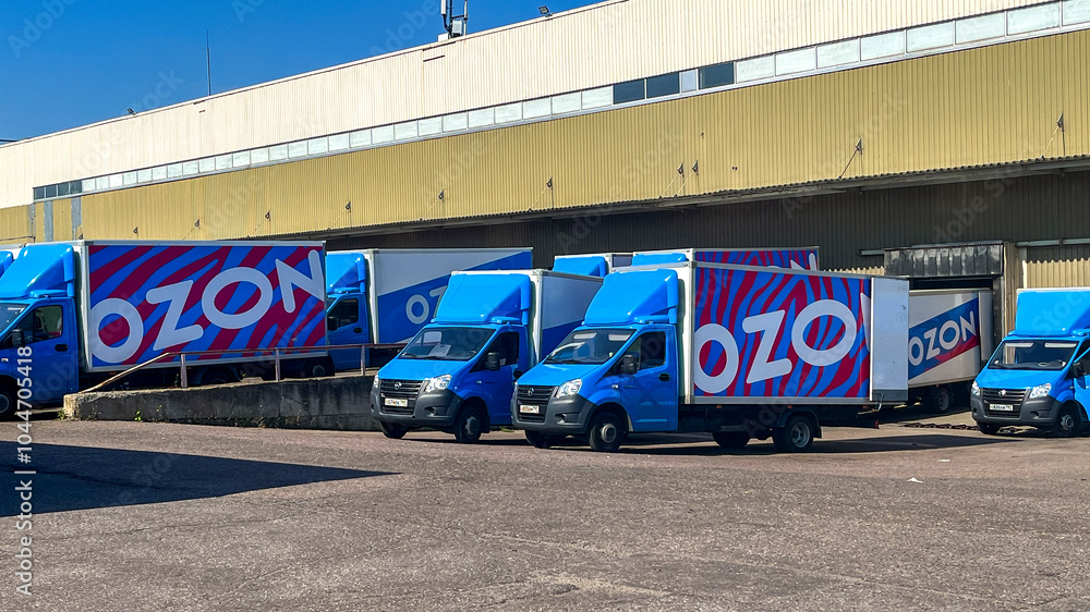 Moscow August 29 2024, Logistics center of the OZON marketplace ...