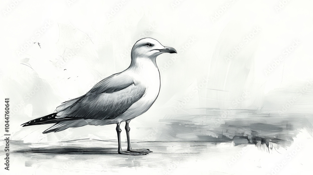 Learn to Draw Vector Seagull Bird - Stylized Illustration in AR Format ...