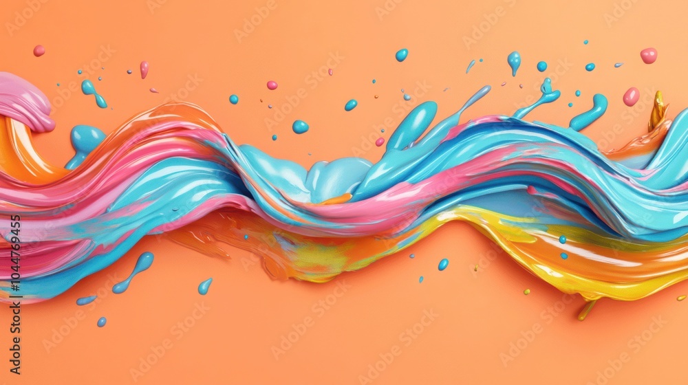 Dynamic and vibrant abstract 3D swoosh pattern with realistic ...