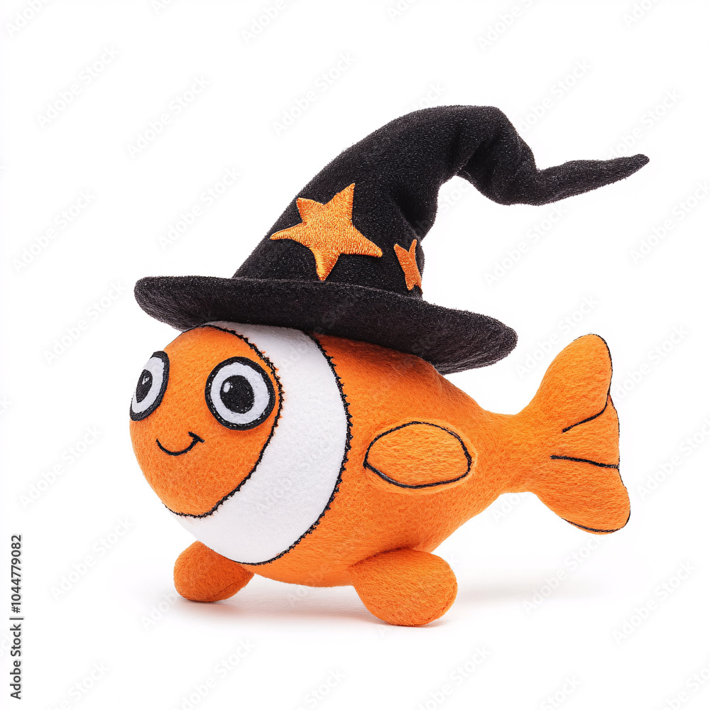This charming plush fish toy brings a playful touch to Halloween ...