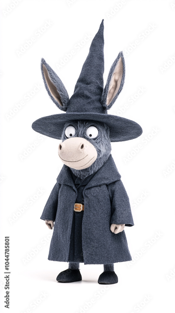 Meet a charming cartoon donkey dressed as a wizard complete with a tall ...