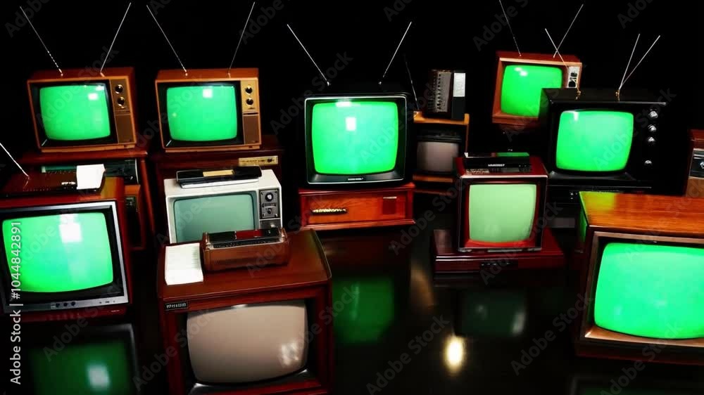 Vintage Television Collection Nostalgic Display of Antique Designs with ...