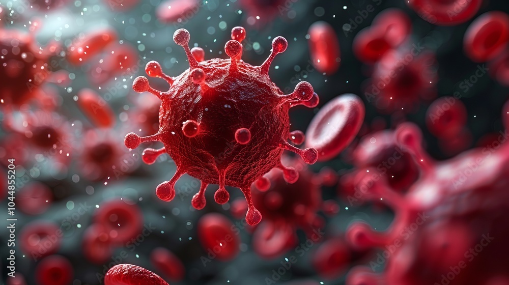 Visualization of the virus in the circulatory system of the human body ...