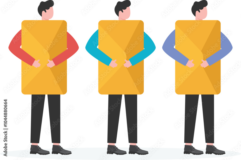 Mail service concept. People are engaged in sending mail, messages and ...