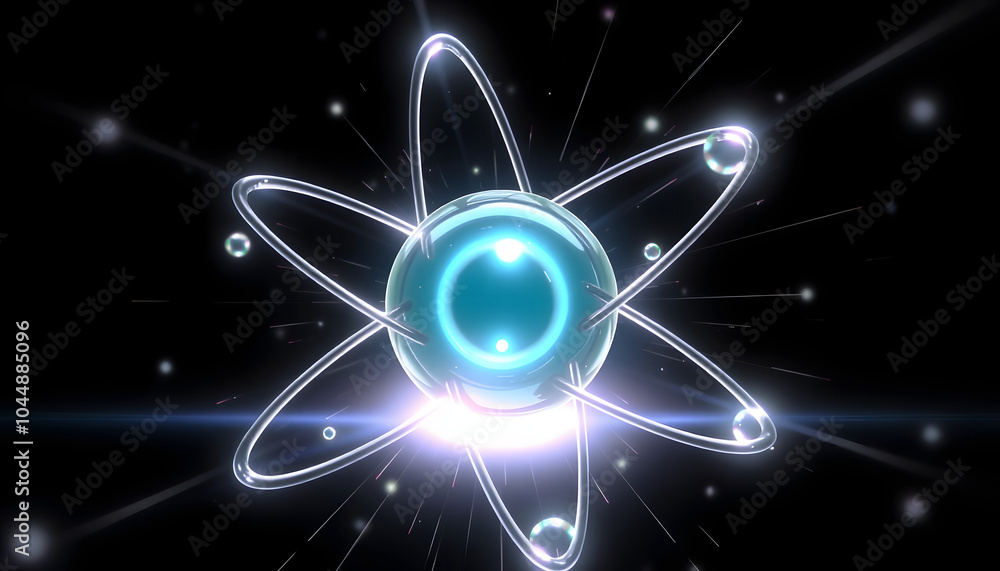 Nucleus of Atom molecule structure with radiation light nano physics ...