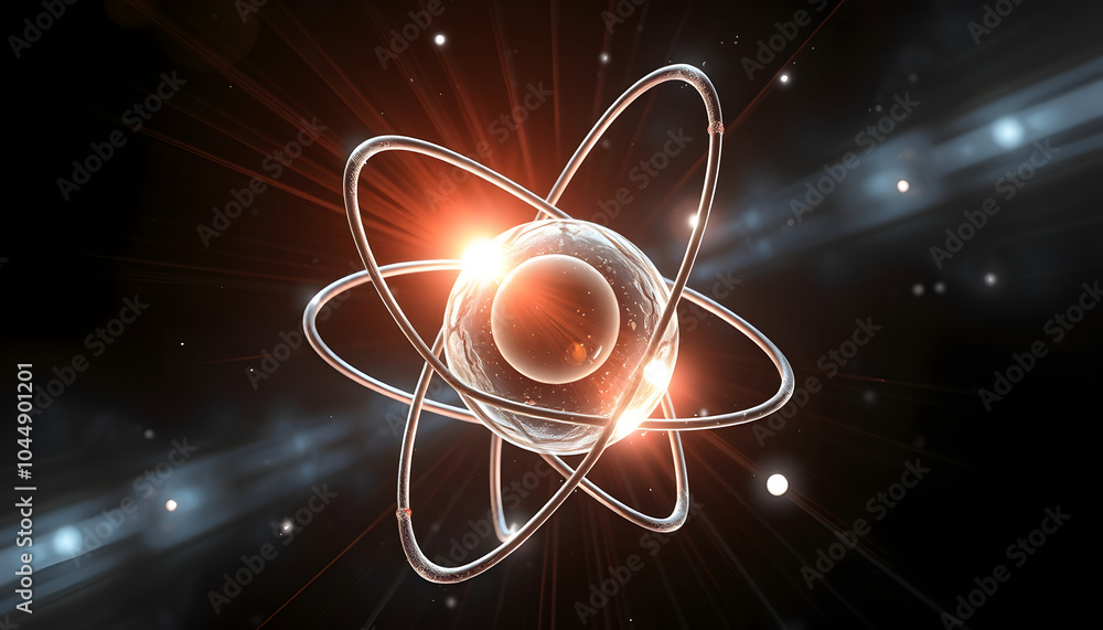 Nucleus of Atom molecule structure with radiation light nano physics ...