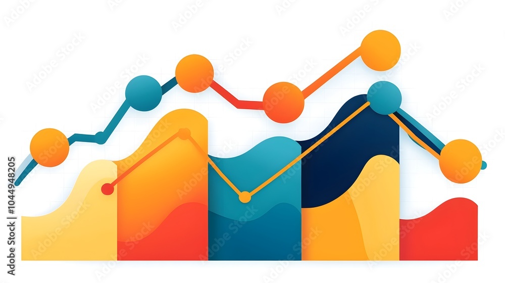 Visually compelling graph featuring multiple colorful line charts ...
