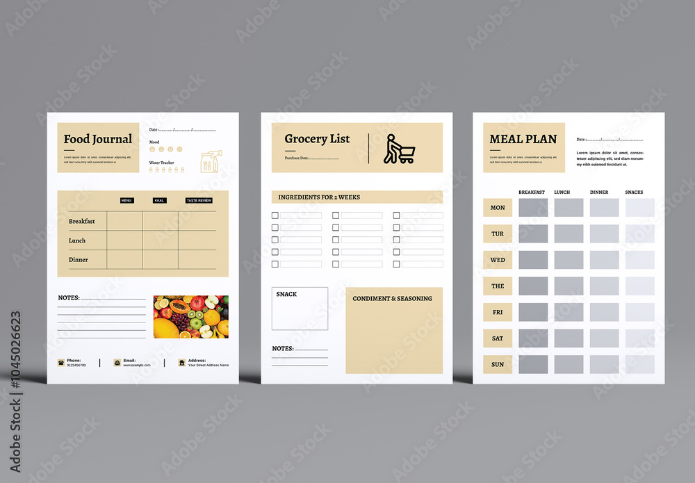 Healthy Meal Planner Layout Stock Template | Adobe Stock