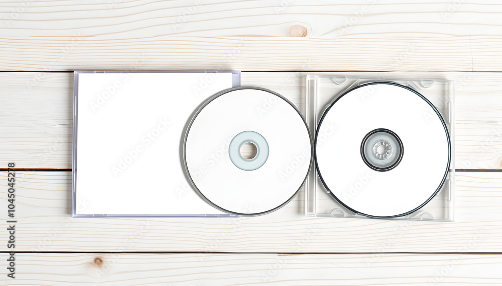 Full set compact disc template with plastic box case with white ...